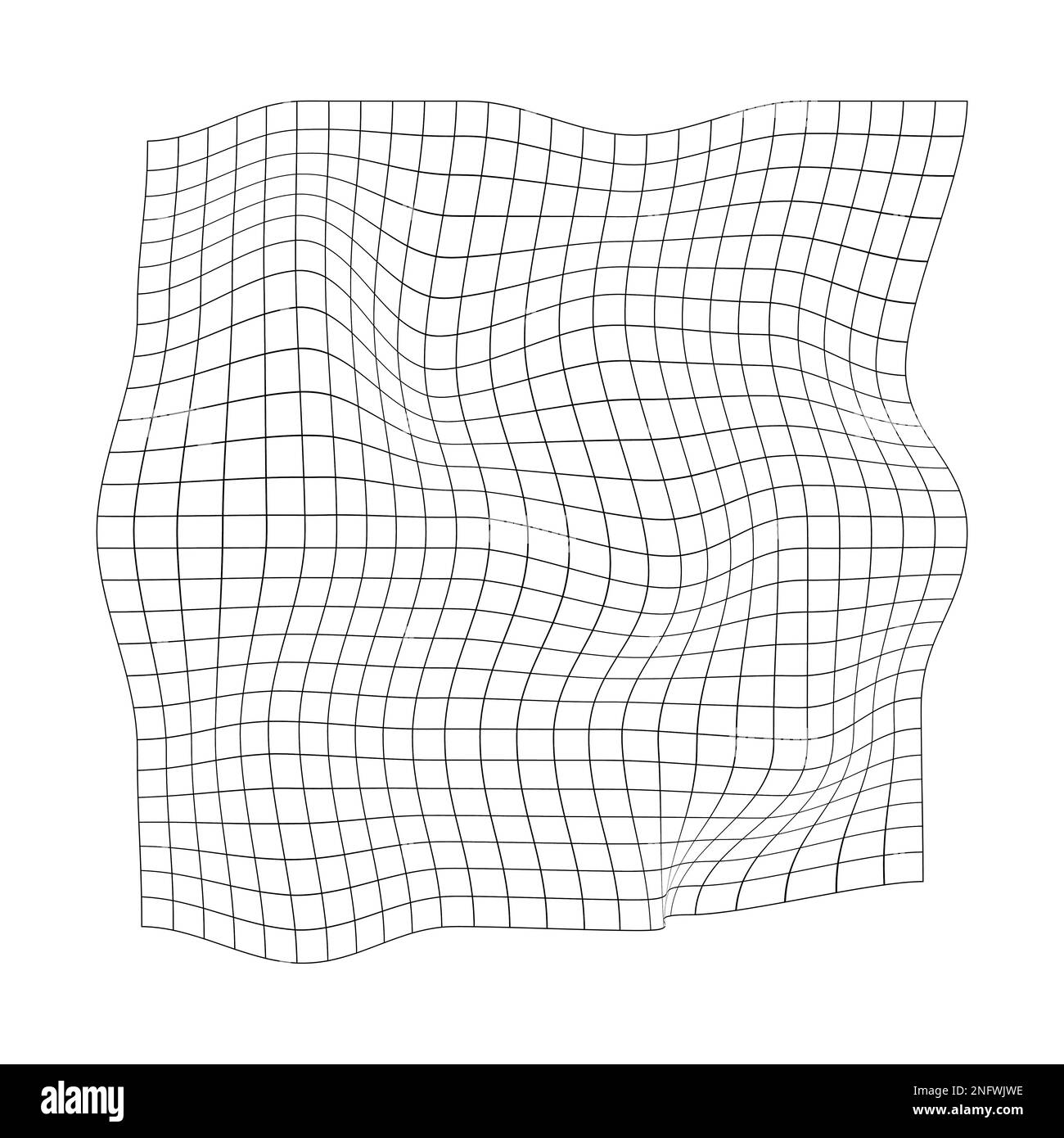 Distorted grid texture. Warped mesh. Trippy optical illusion ...