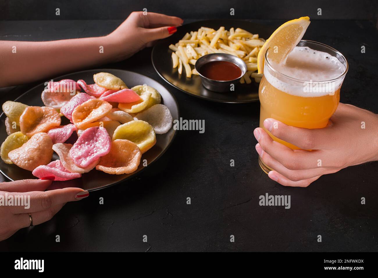 food photography art french fries junk concept Stock Photo - Alamy