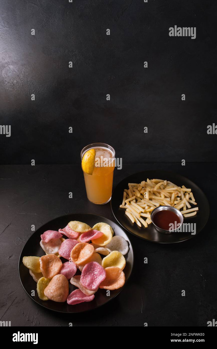 food photography art french fries junk concept Stock Photo - Alamy