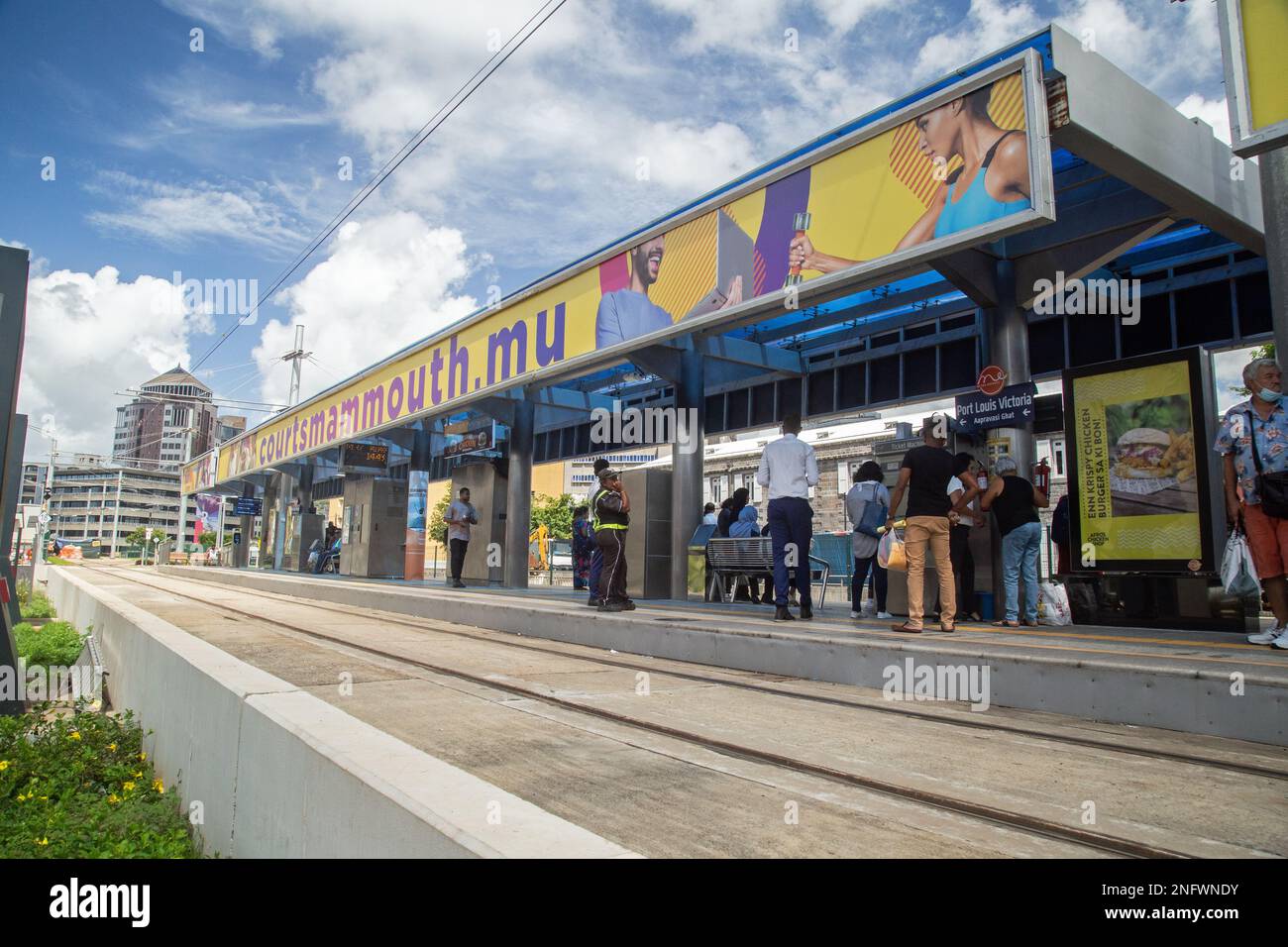 Port-Louis, Mauritius, Africa, February 7th 2023, People in the capital ...
