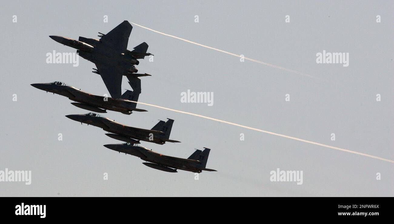 F-15 fighter jets, based at Tyndall Air Force Base in Panama City, Fla ...