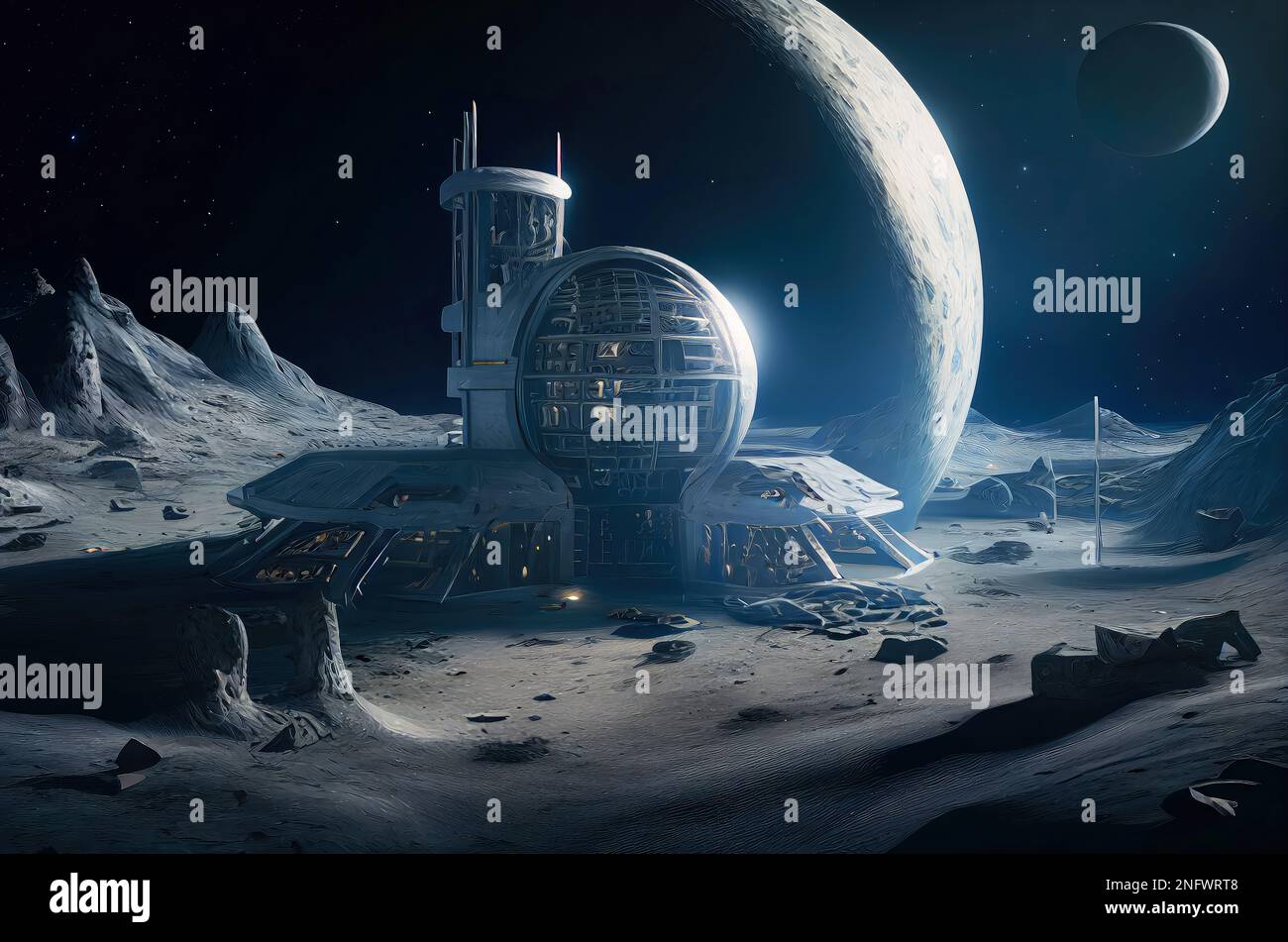 Moon base illustration hi-res stock photography and images - Alamy
