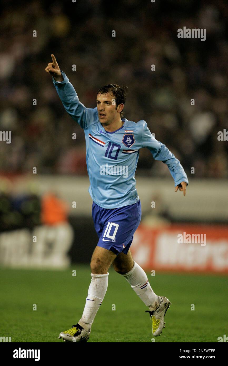 Dutch soccer player Rafael van der Vaart reacts during the friendly ...