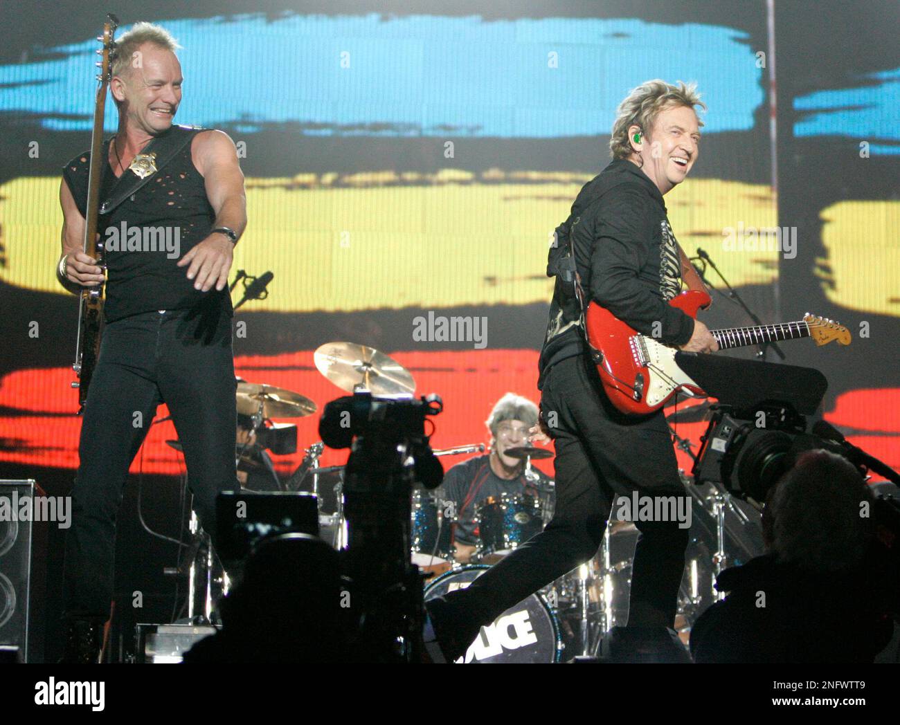 Lead vocalist and bassist Sting, left, guitarist Andy Summers of The ...