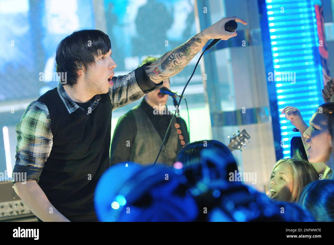 Simple Plan lead singer Pierre Bouvier performs on MTV's Total Request ...