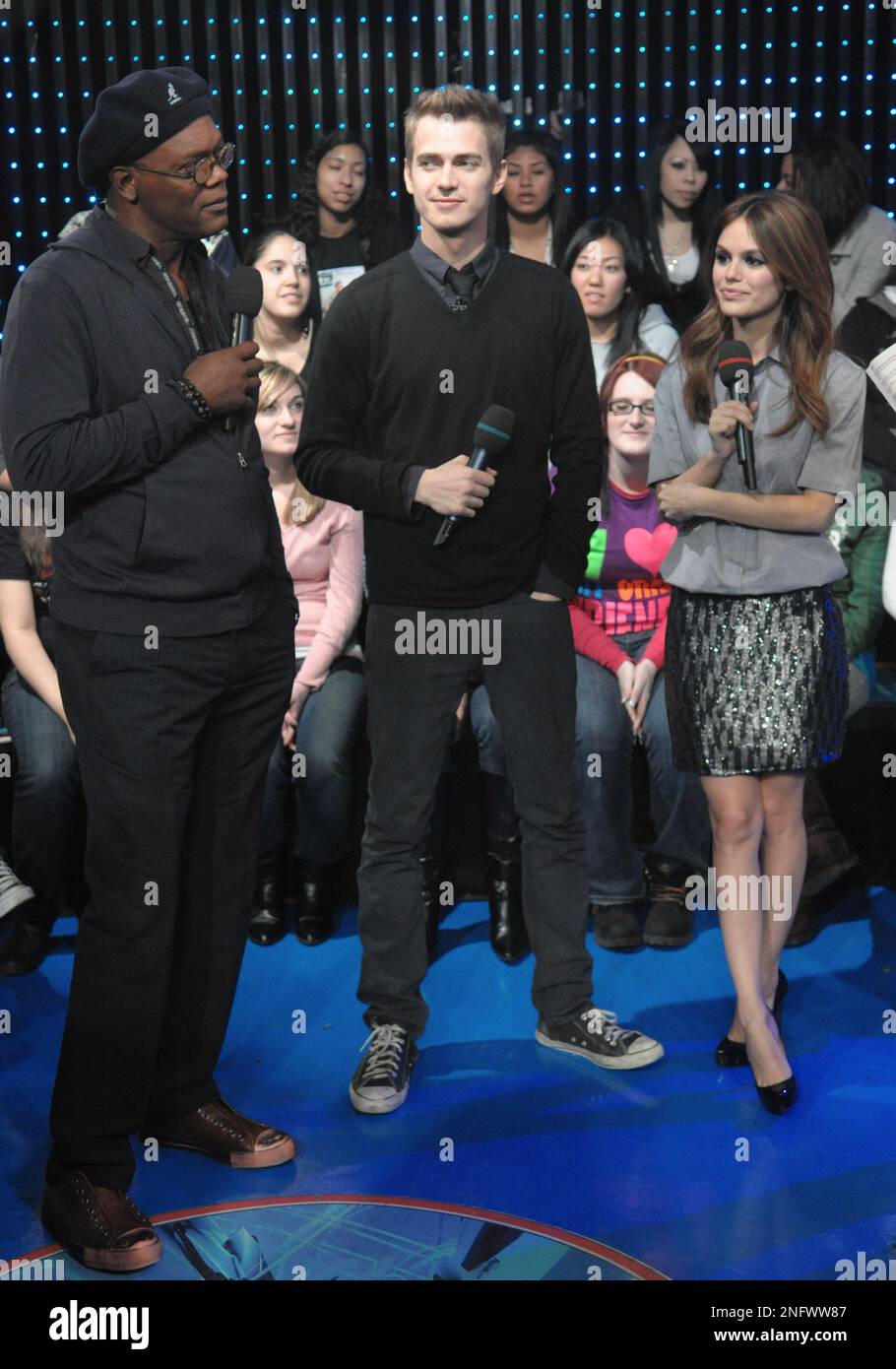 From left, actors Samuel L. Jackson, Hayden Christensen and Rachel ...