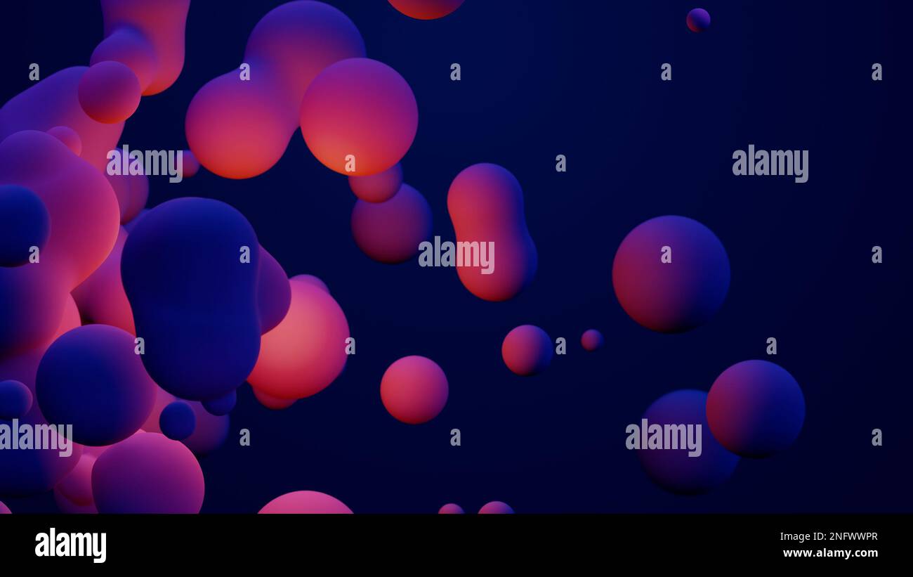 Metaverse 3d render morphing animation pink purple abstract metaball ...