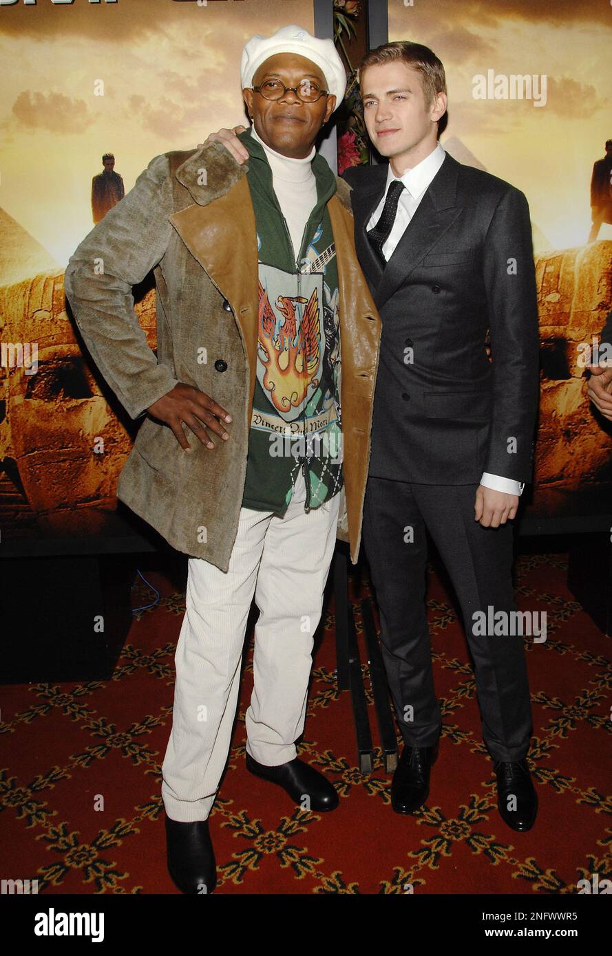 Actors Samuel L. Jackson, left, and Hayden Christensen attends the ...