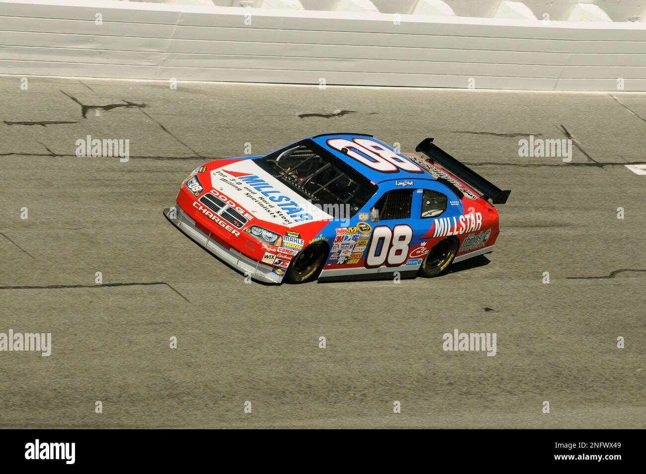 NASCAR driver Carl Long in the Millstar/Rhino's Energy Drink Dodge car ...