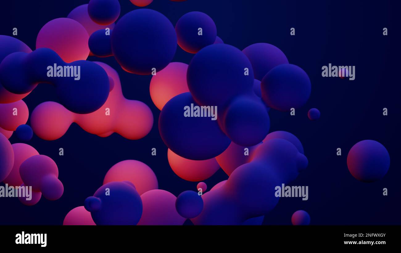 Metaverse 3d render morphing animation pink purple abstract metaball ...