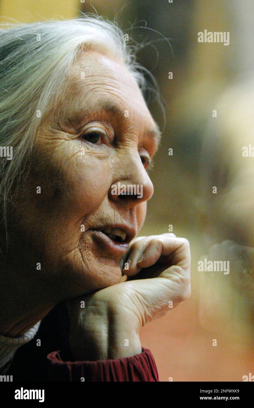 Jane Goodall, British world famous expert of chimpanzees, is seen at ...