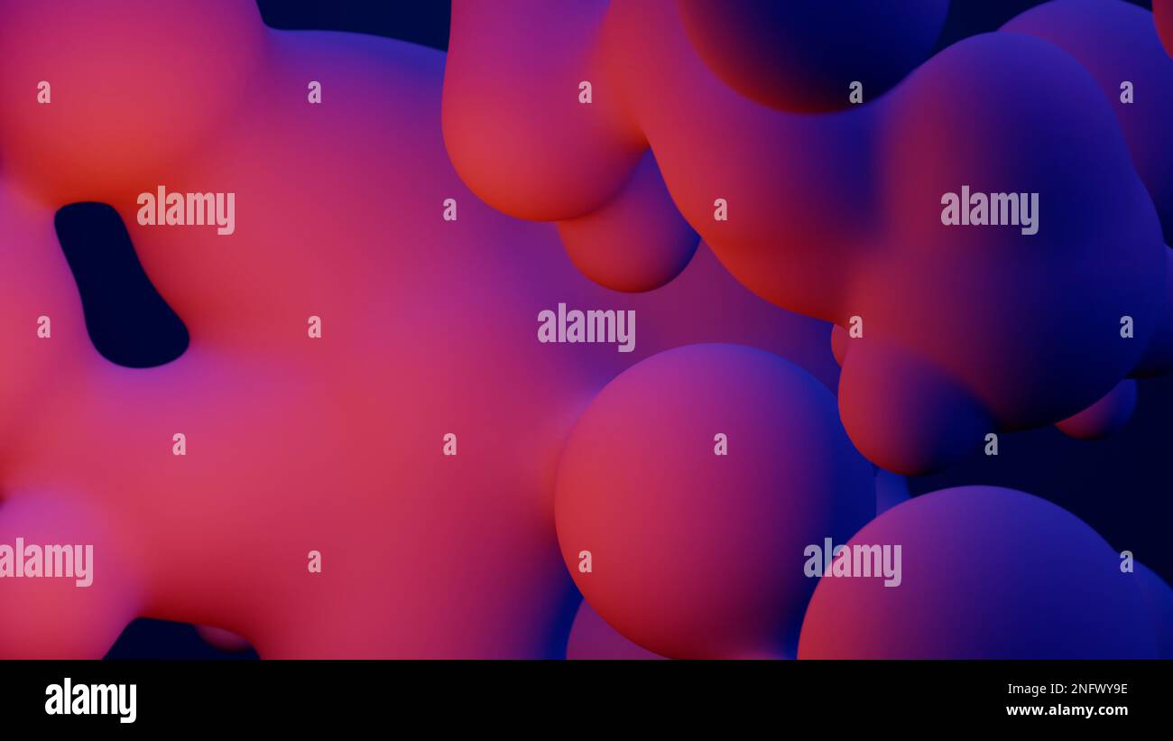 Metaverse 3d render morphing animation pink purple abstract metaball ...