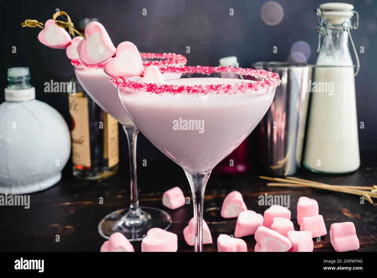 Raspberry and White Chocolate Valentine Cocktail: Pink cocktail in a ...