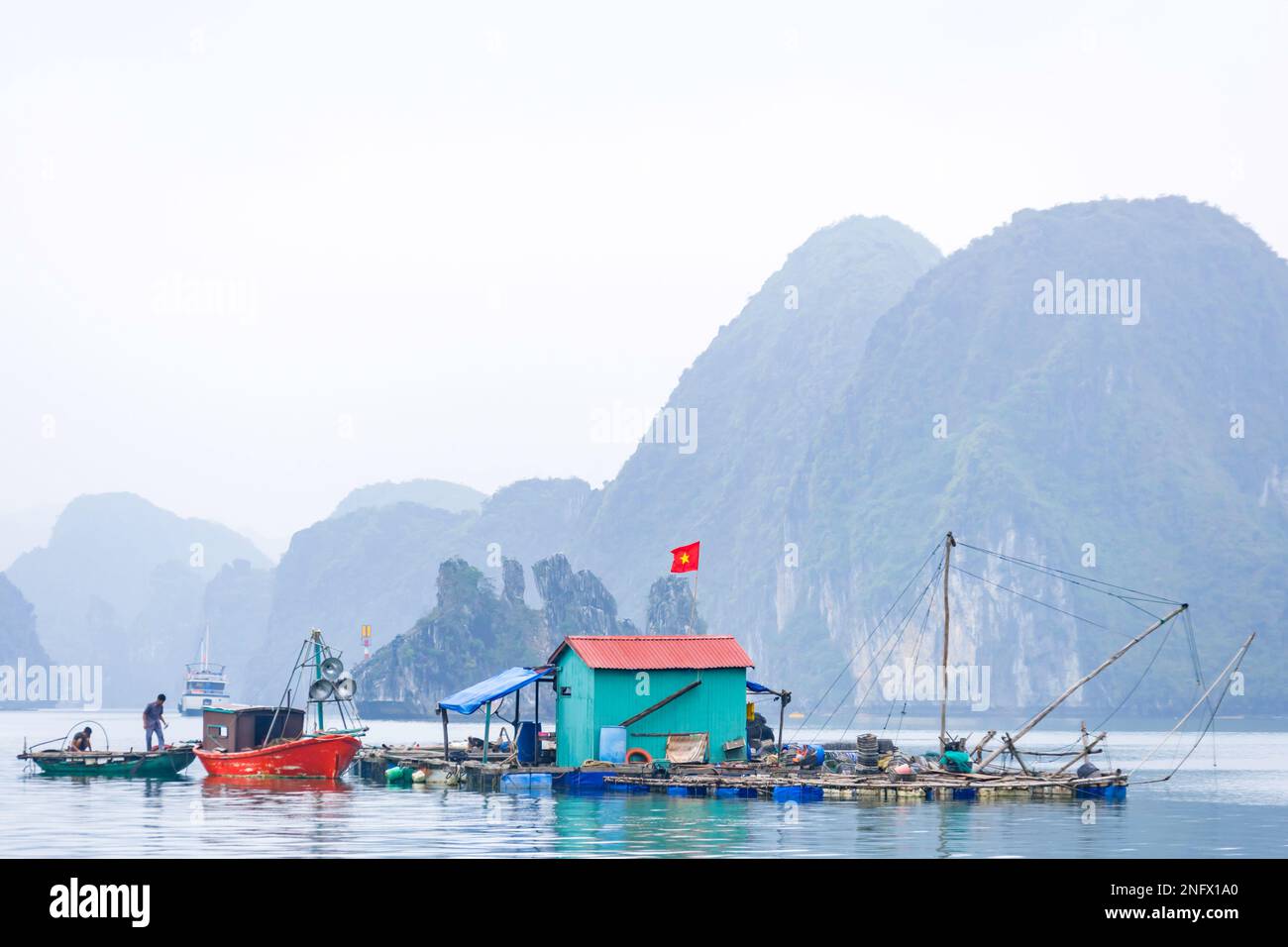 Floating village in Ha Long Bay, Vietnam Stock Photo - Alamy
