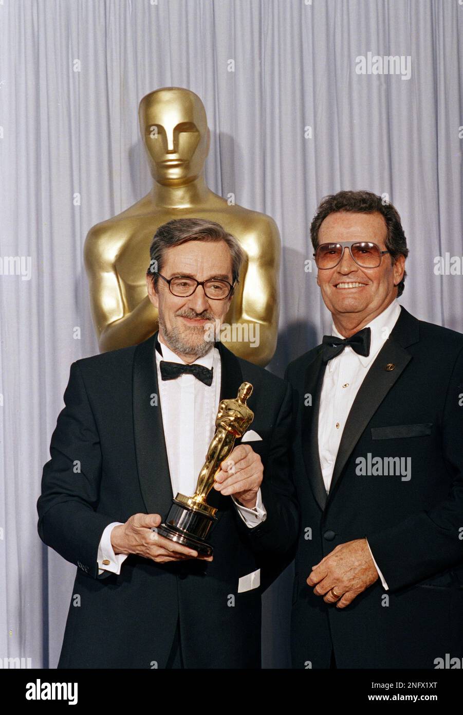 Gabriel Axel, left, poses with actor James Garner after Axel won the ...