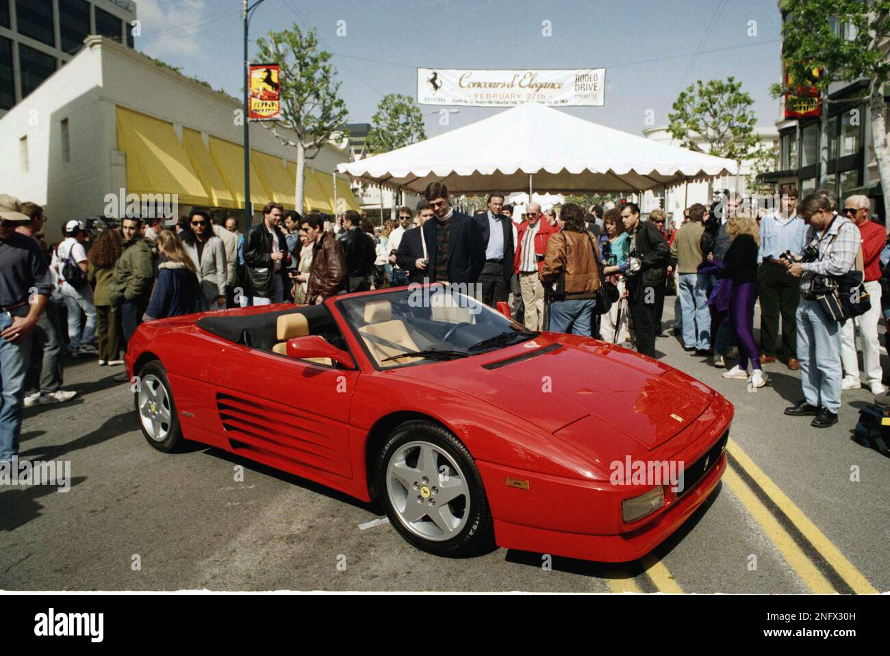 The new Ferrari 348 Spider convertible makes its debut on Rodeo Drive ...