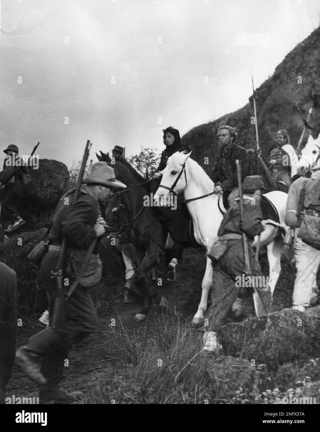 Famous Italian actress Anna Magnani, is pictured at the set riding a ...