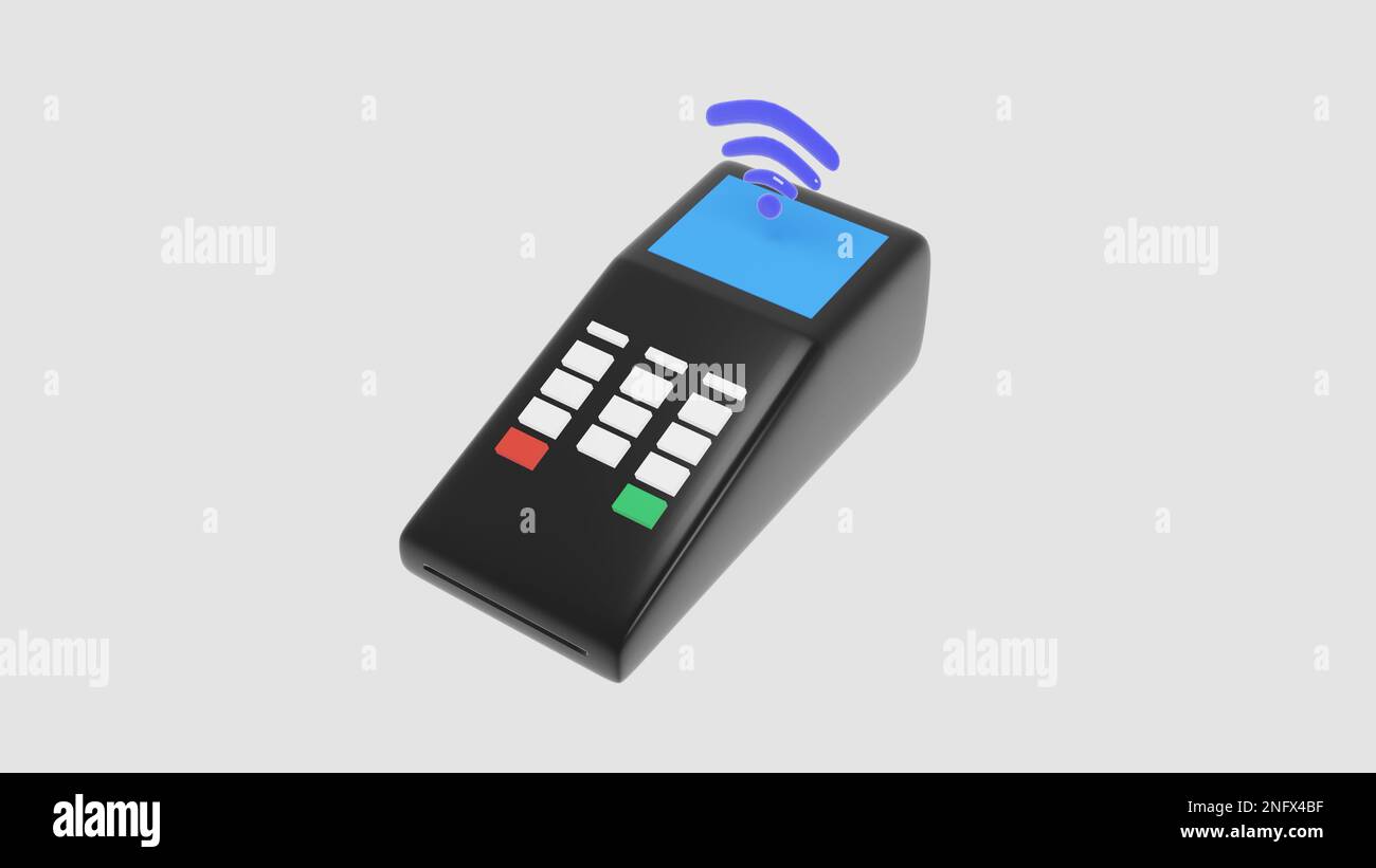 3d illustration paywave contactless machine pay Stock Photo - Alamy