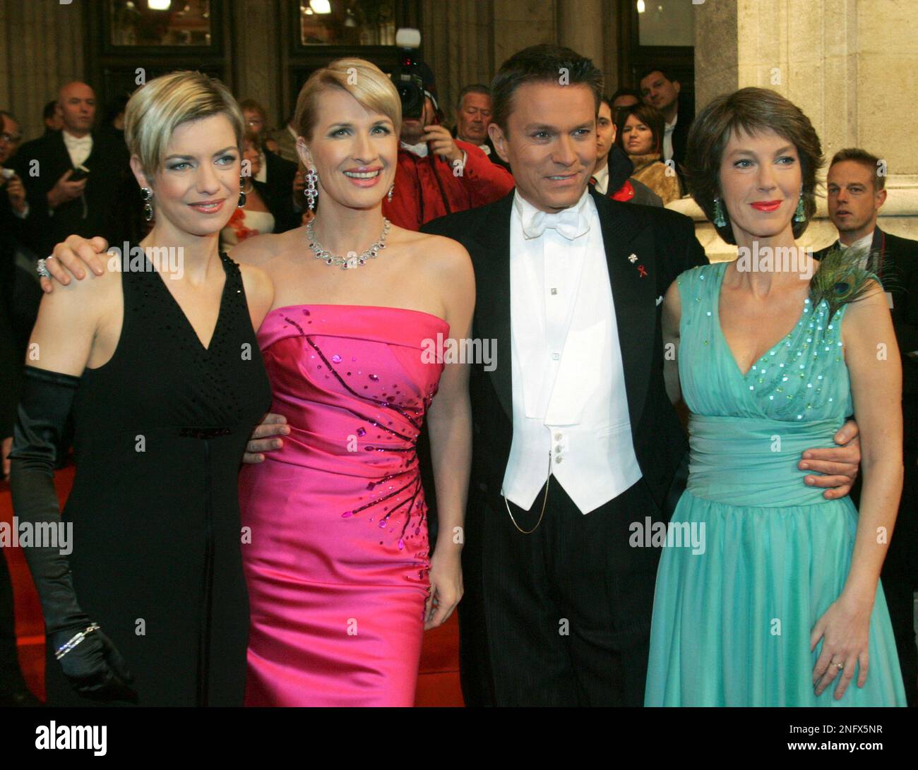 Presenters of the Austrian television ORF Marie-Claire Zimmermann ...