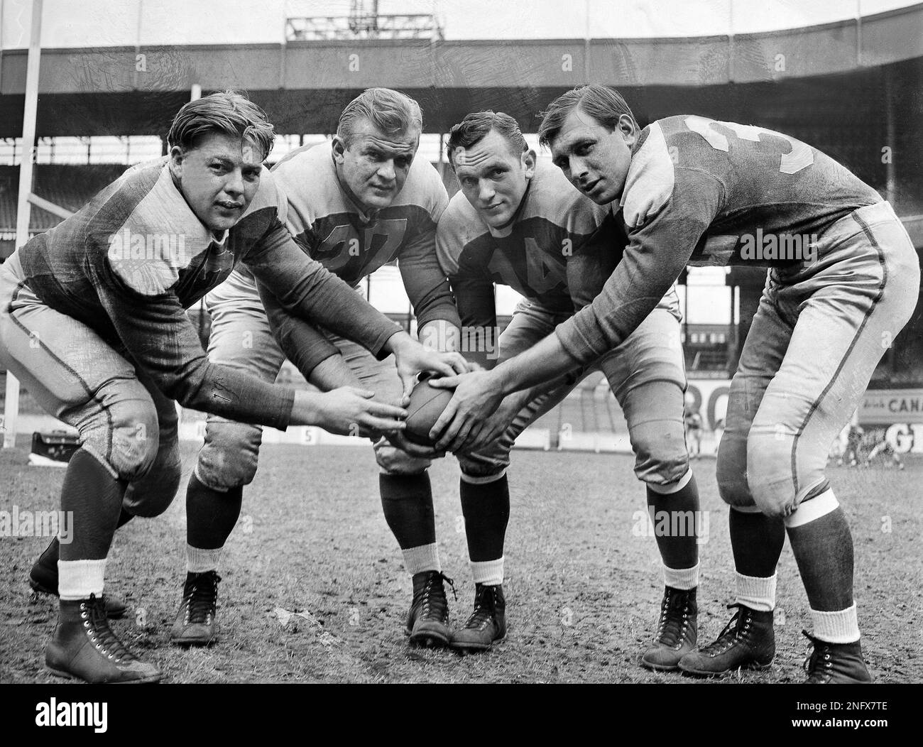 Cleveland Rams players are seen at the Polo Grounds in New York, Nov ...
