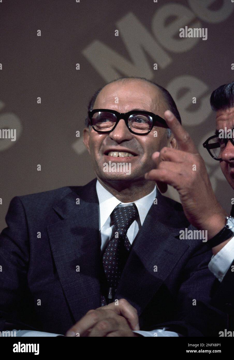Israeli Prime Minister Menachem Begin shown as he appeared in New York ...