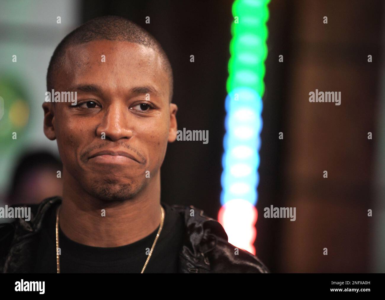 Rapper Lupe Fiasco makes an appearance at MTV Studio's in Times Square ...
