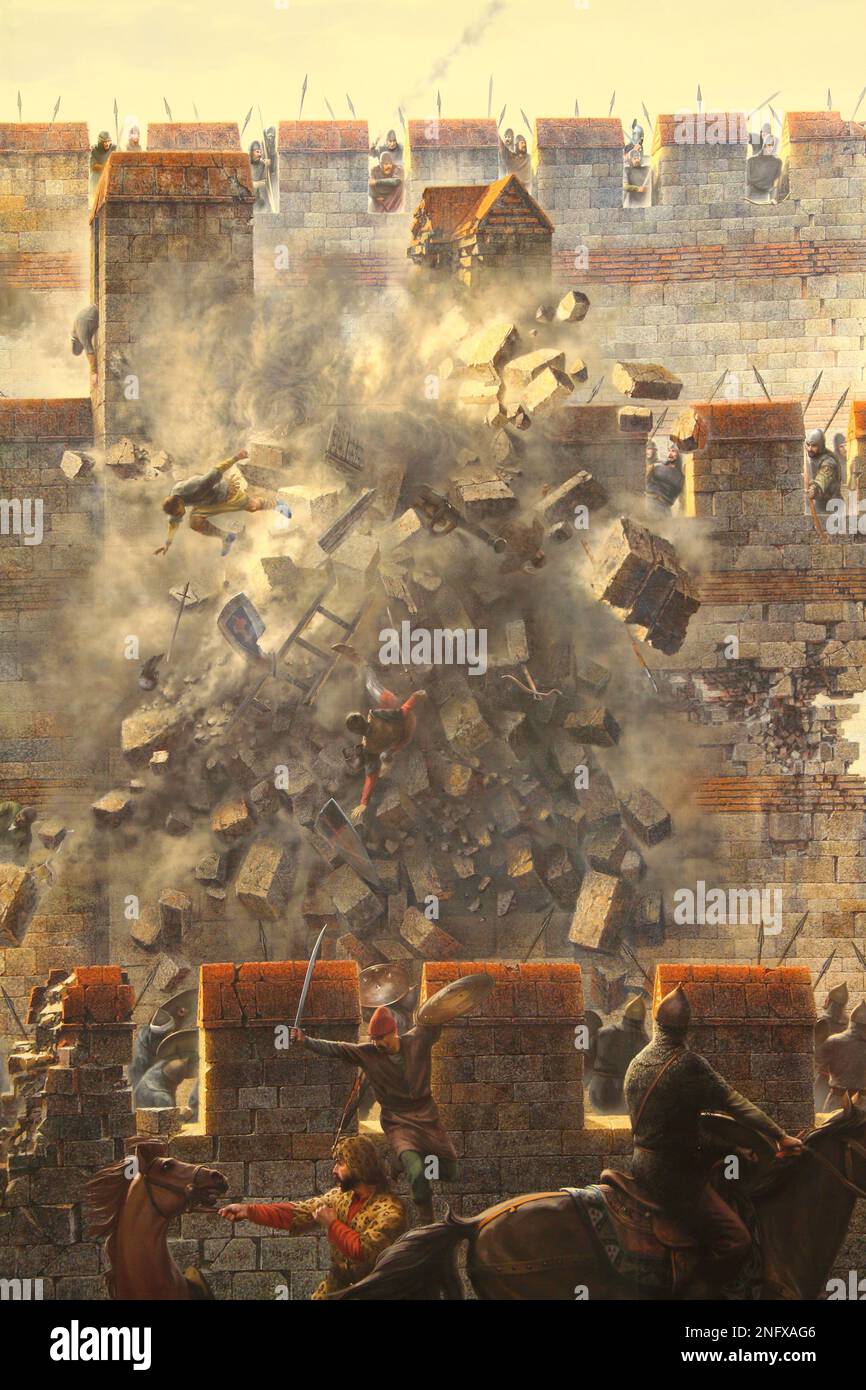 Istanbul, Turkey. 07 April 2015: Fall of Constantinople Captured by ...