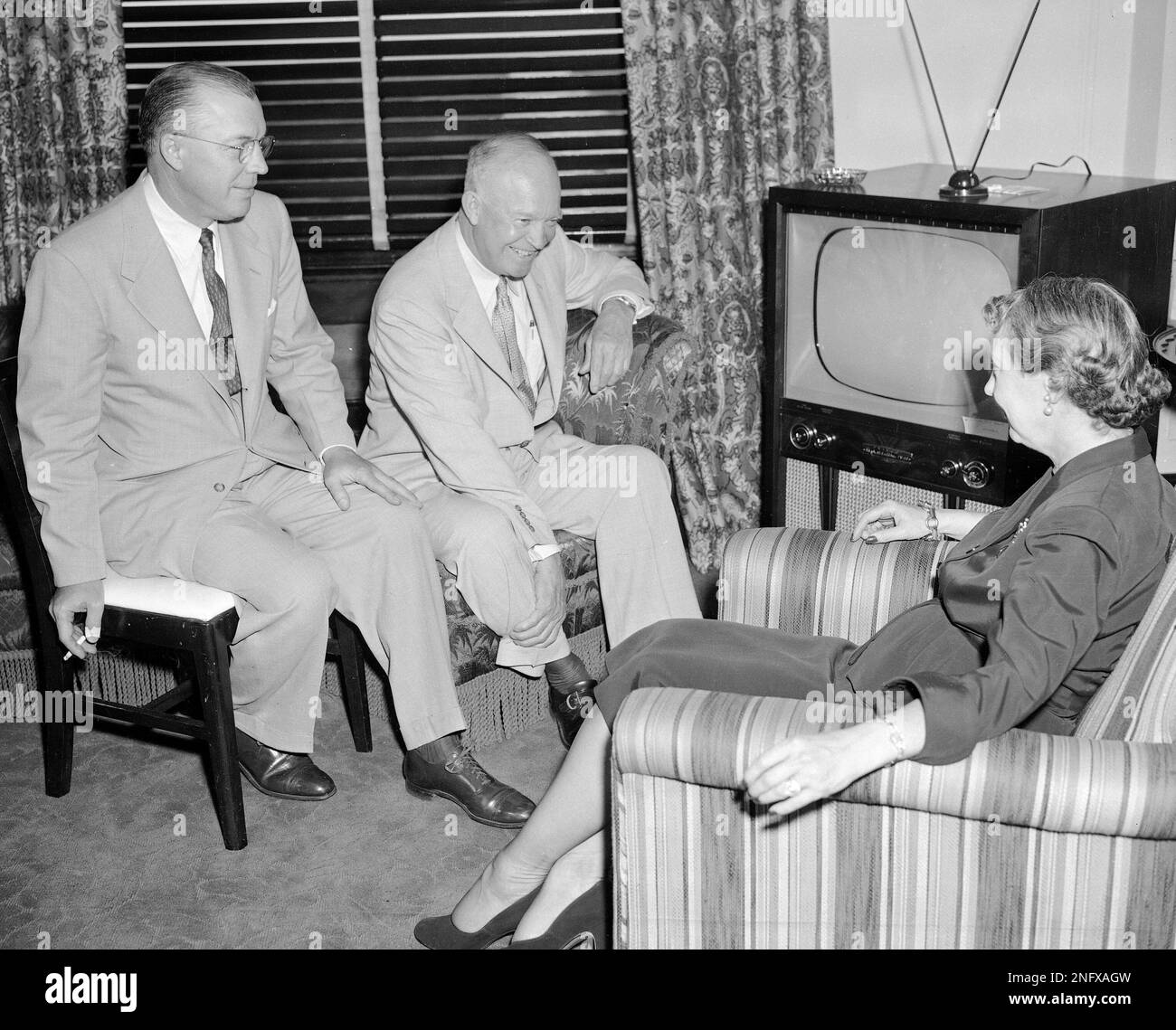Milton Eisenhower, left, president of Pennsylvania State College, Gen ...
