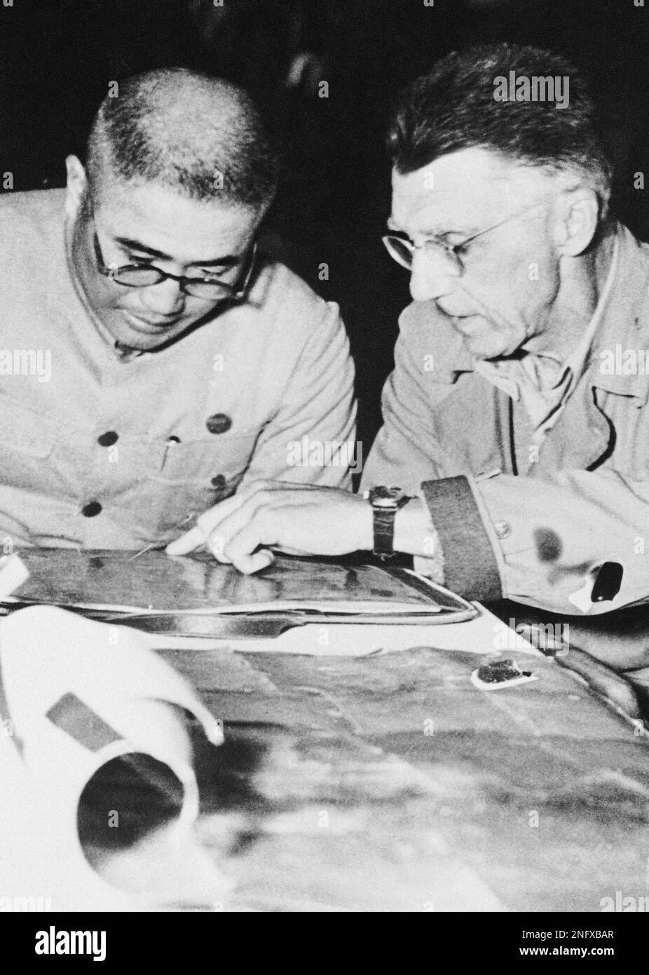 Lt. Gen. Joseph W. Stillwell, right, commander of the U.S. Armies in ...