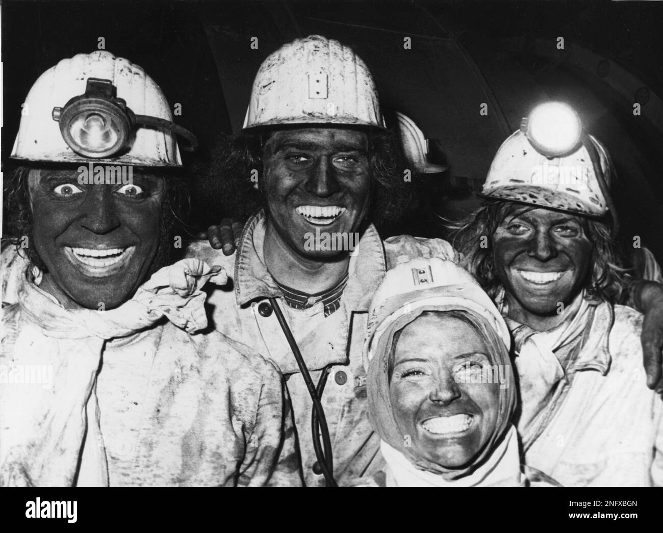 West German show biz stars pose for the press after returning from 950 ...