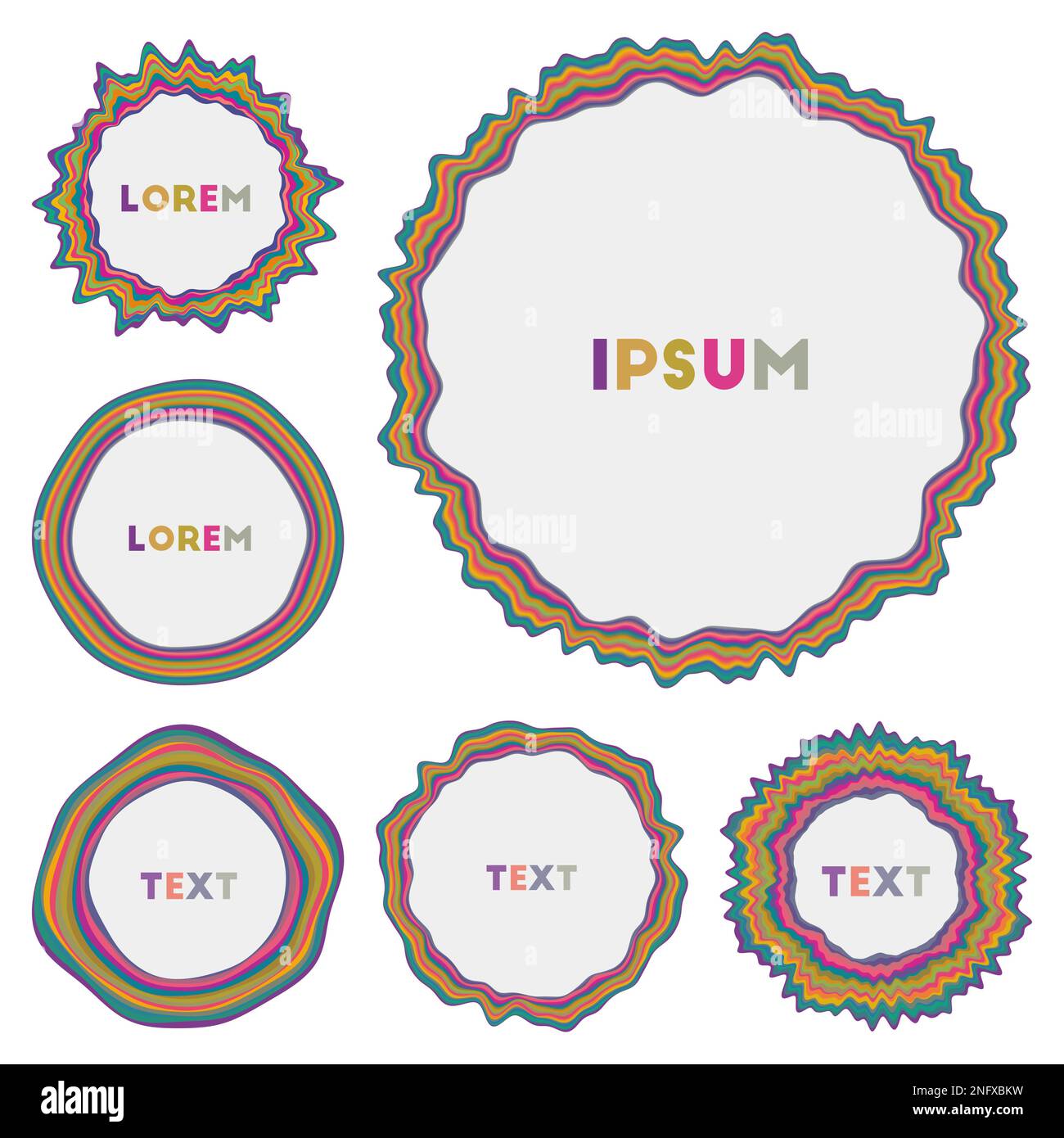 Colorful round abstract shapes. Amazing circular backgrounds. Beautiful ...