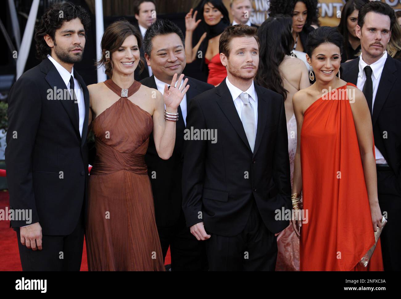 The cast of Entourage, from left, Adrian Grenier, Perrey Reeves, Rex ...