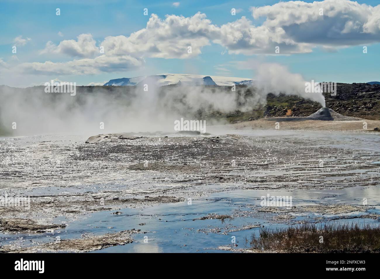 Unreal surreal steaming hot volcanic icelandic geothermal landscape ...