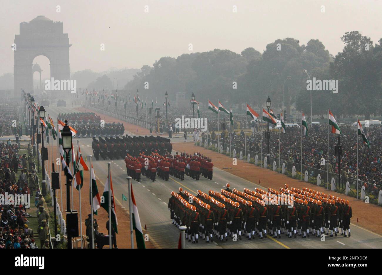 Indian Army soldiers march past during 59th Republic Day Parade, in New ...