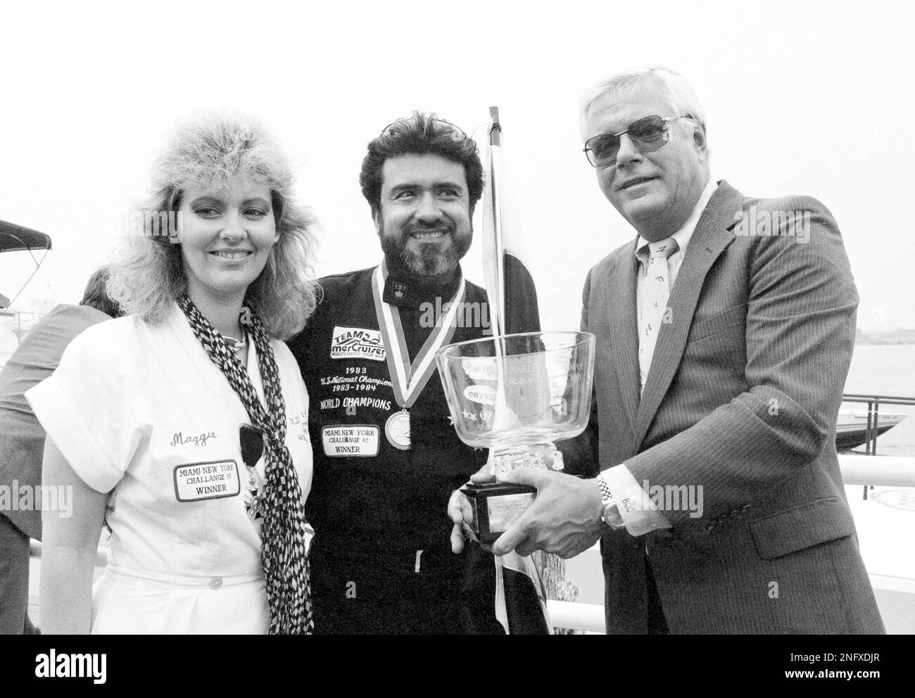 The winners of the first Miami-New York offshore powerboat race, Maggie ...