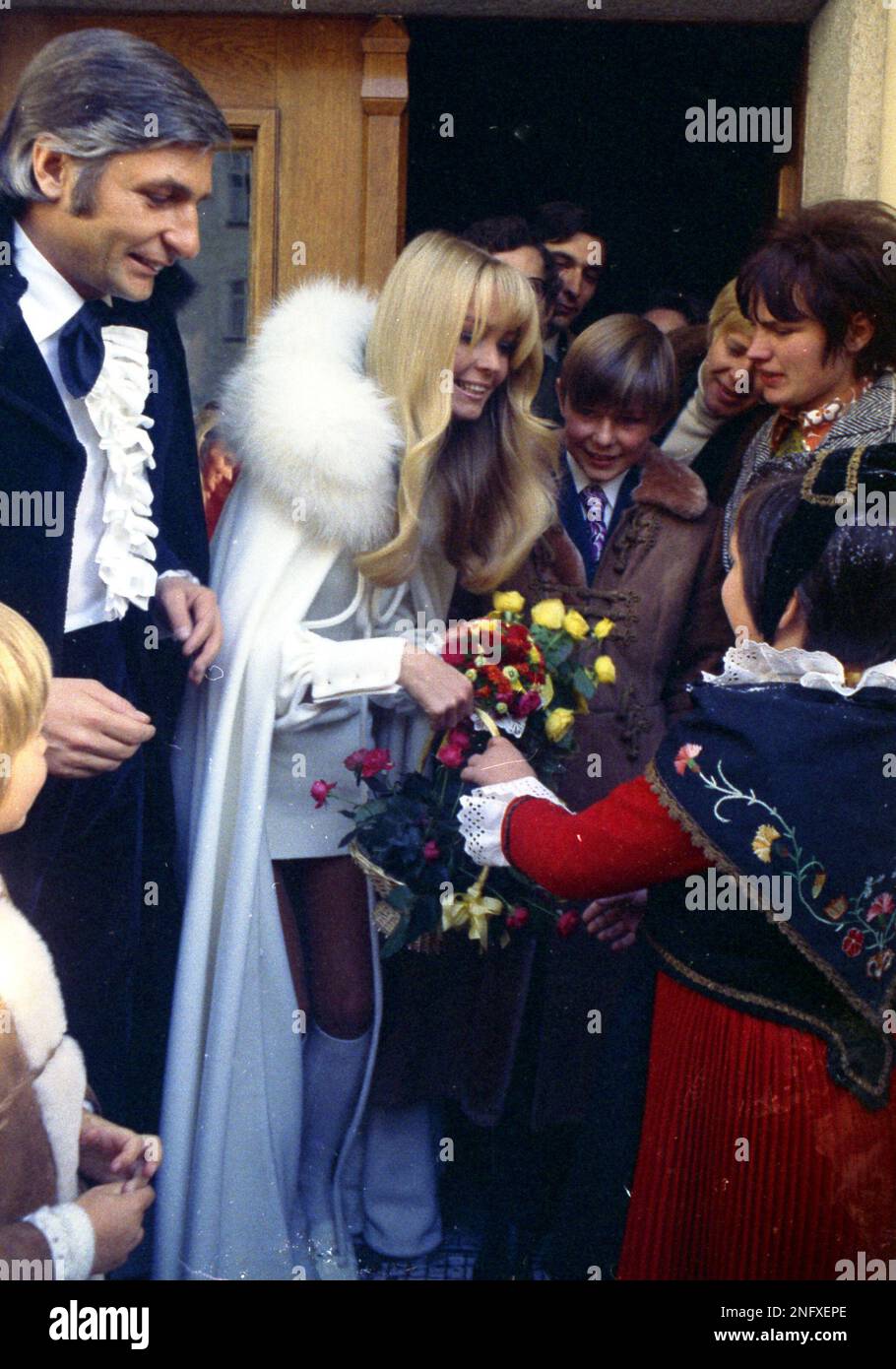 West German playboy Gunter Sachs, wearing a dracula costume and his ...