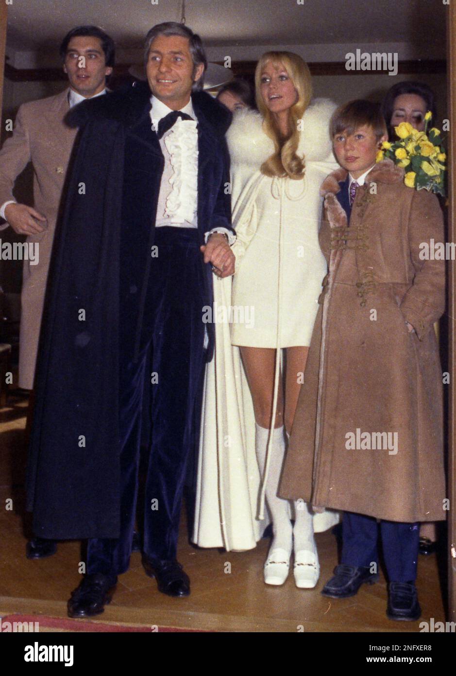 West German playboy Gunter Sachs, wearing a dracula costume holding the ...