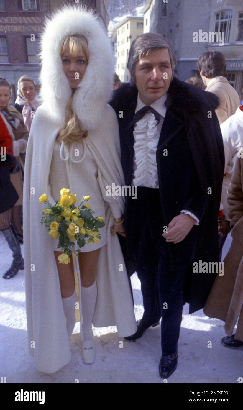 West German playboy Gunter Sachs, wearing a dracula costume and his ...