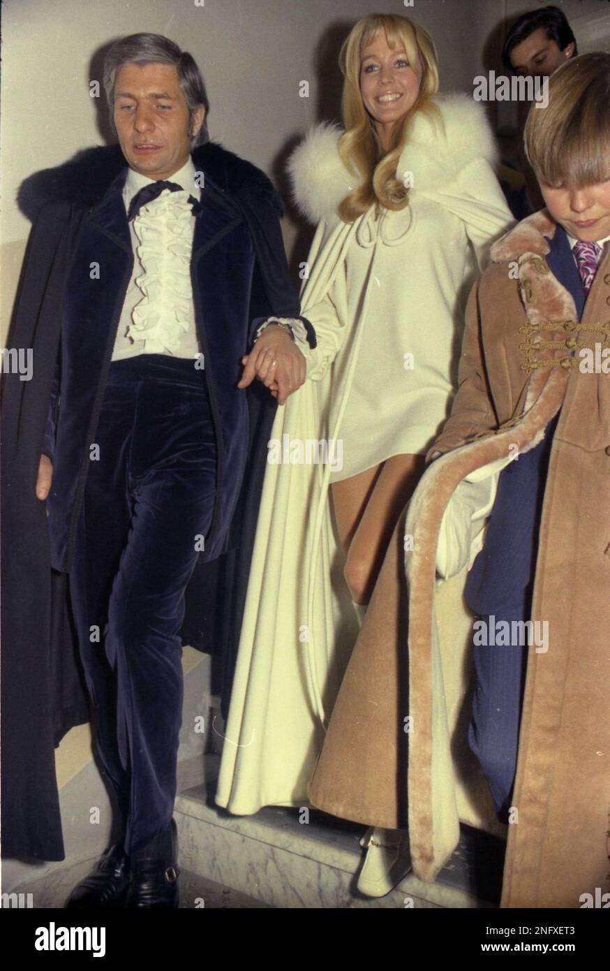 West German playboy Gunter Sachs, wearing a dracula costume and his ...