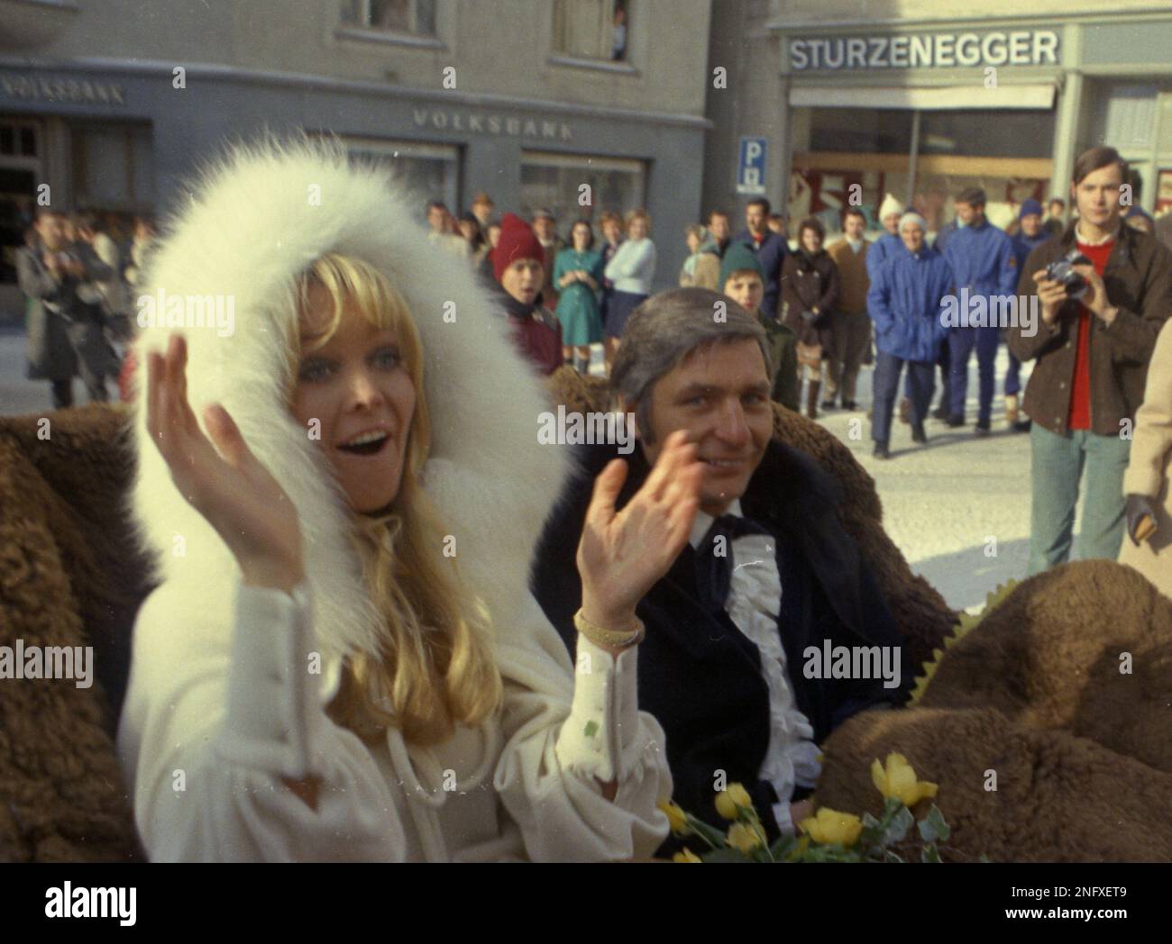 West German playboy Gunter Sachs, wearing a dracula costume and his ...