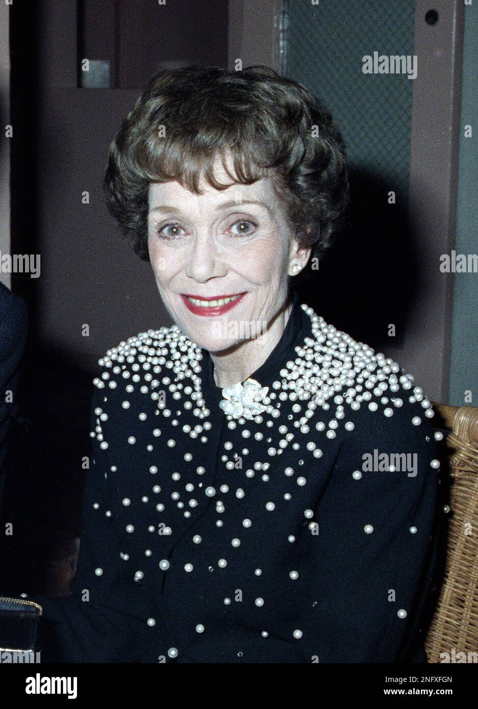 Actress Jane Wyman is shown at a Hollywood restaurant party honoring ...