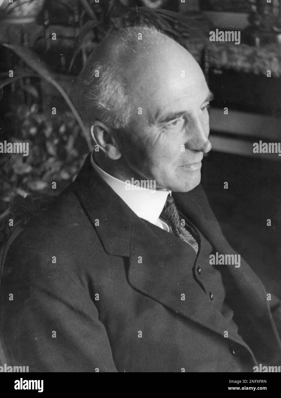 Portrait of Sir John Simon pictured at a United Nations meeting in ...