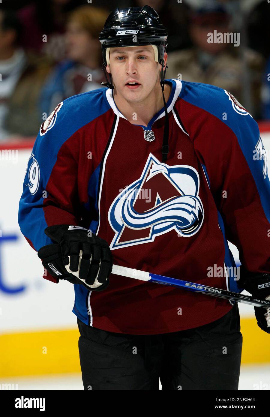Colorado Avalanche center Tyler Arnason warms up before facing the ...