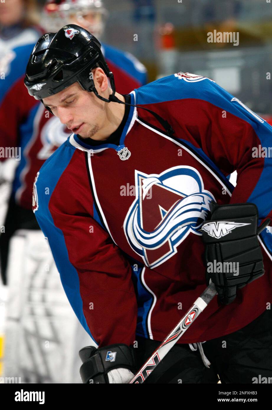 Colorado Avalanche center Cody McCormick warms up before facing the ...