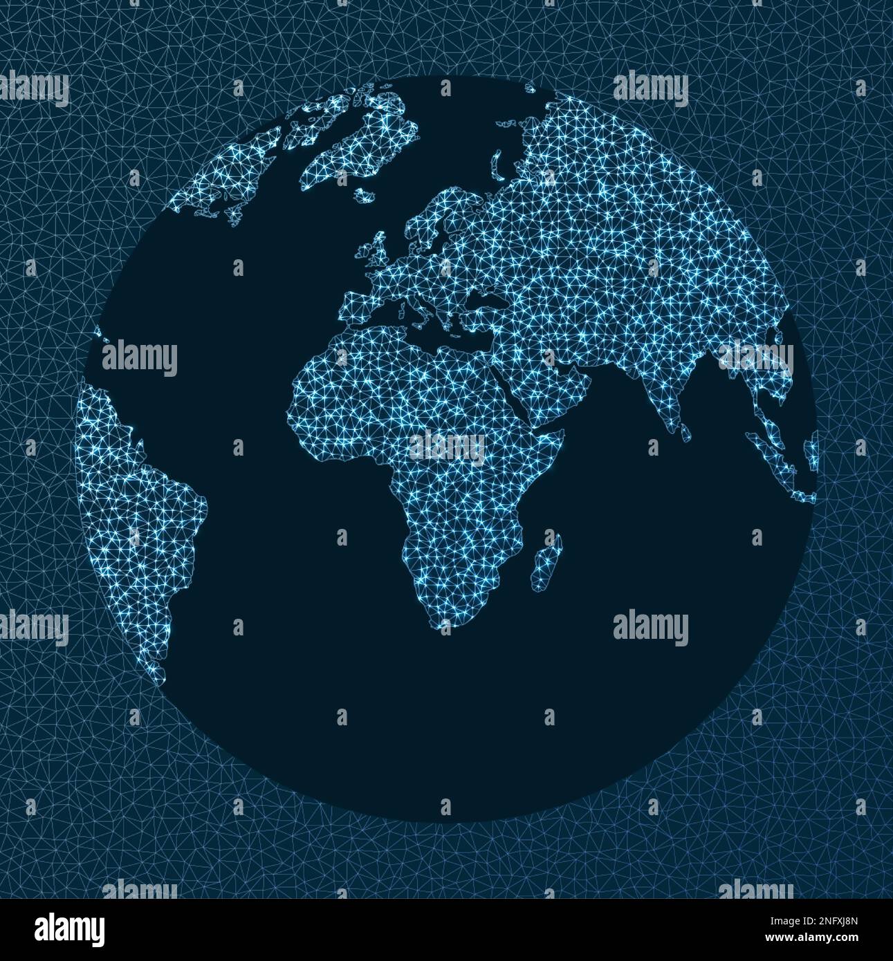World Map Connection Chamberlin Africa Projection World Network Neat Connections Map Vector