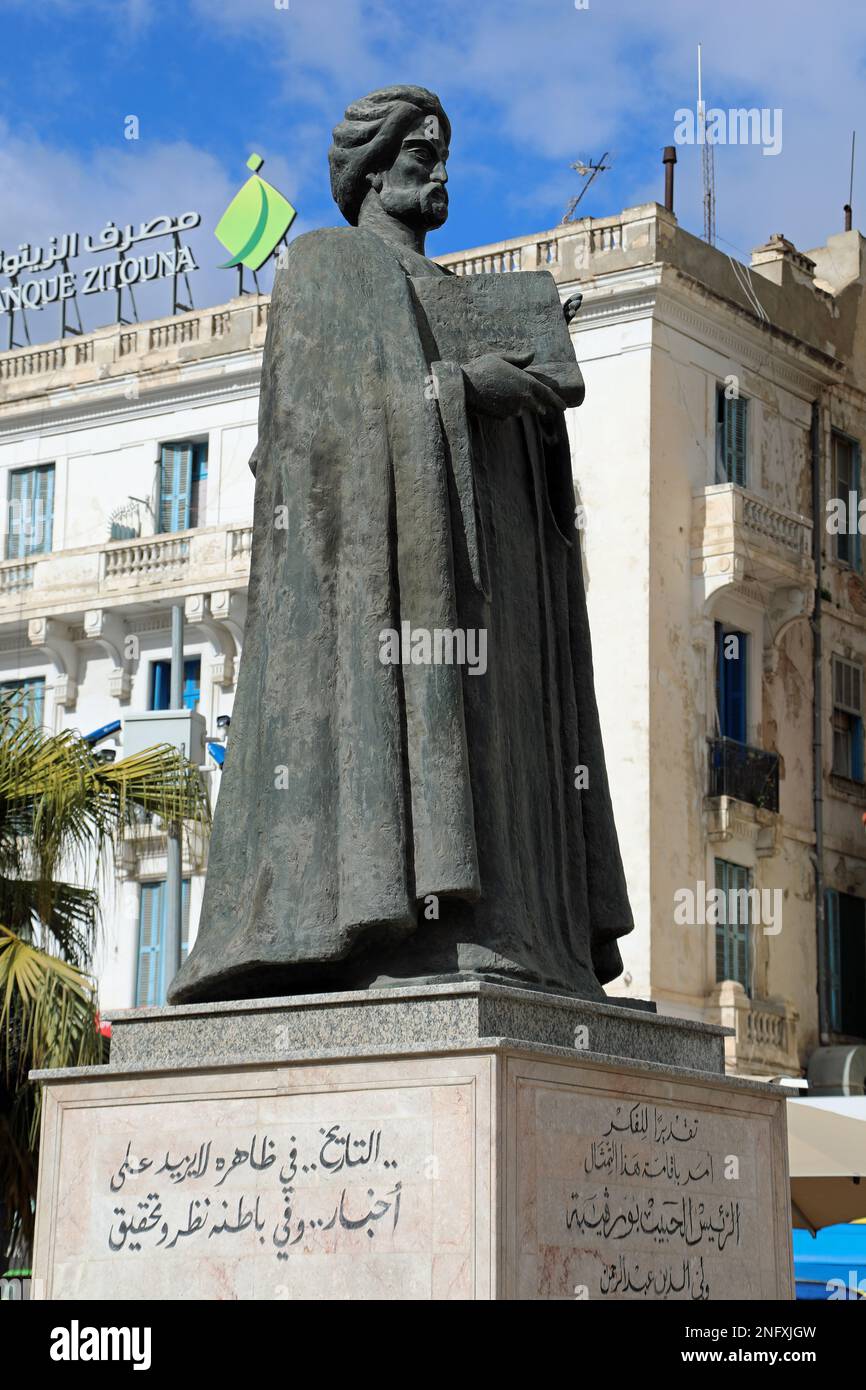 Statue of Ibn Khaldoun in Tunis Stock Photo - Alamy