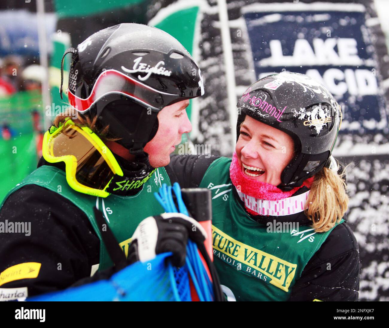Michelle Roark, right, congratulates Patrick Deneen after his final run ...