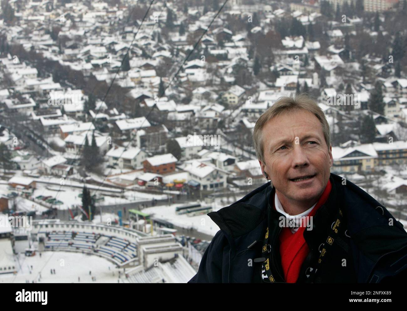 Walter Hofer, FIS Race Director, pictured on the new ski jump of ...