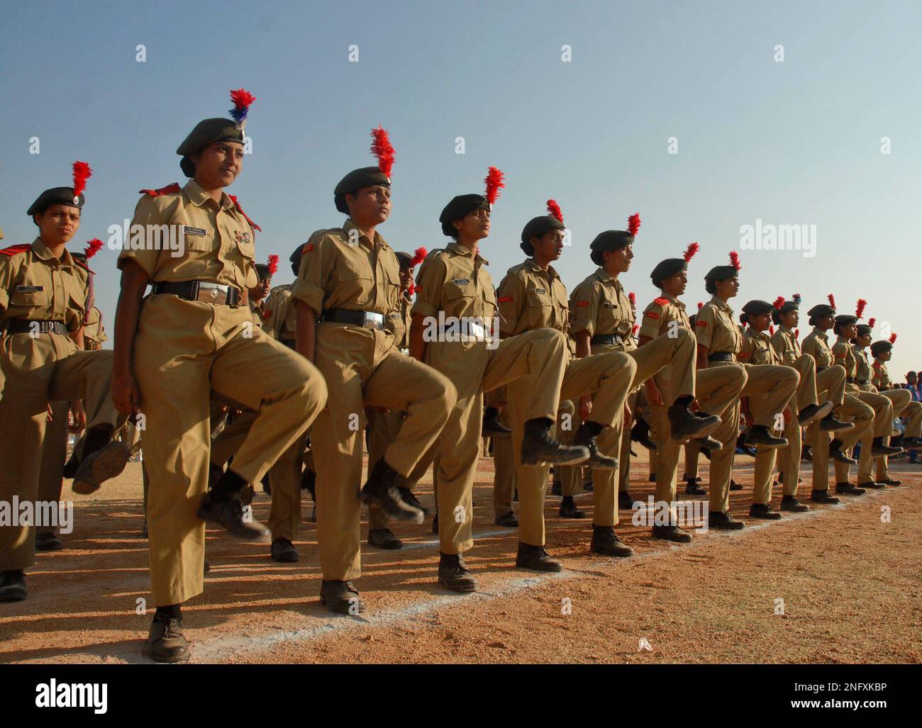 Indian National Cadet Corps (NCC) cadets rehearse for the 59th Republic ...
