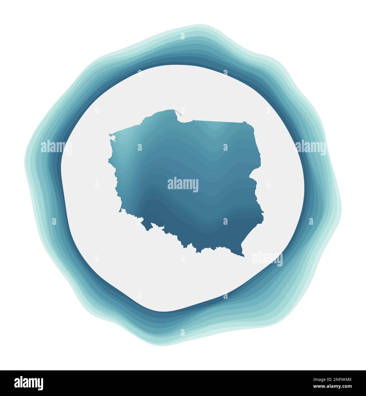 Poland logo. Badge of the country. Layered circular sign around Poland ...